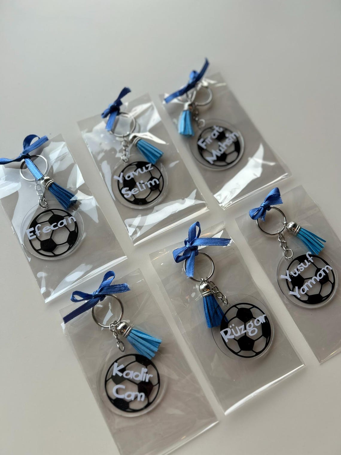 Personalized Acrylic Soccer Keychain With Custom Name - Football Theme ...