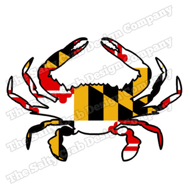 Maryland Flag Crab SVG PNG EPS | Maryland Crab Sticker Decal Printcut ...