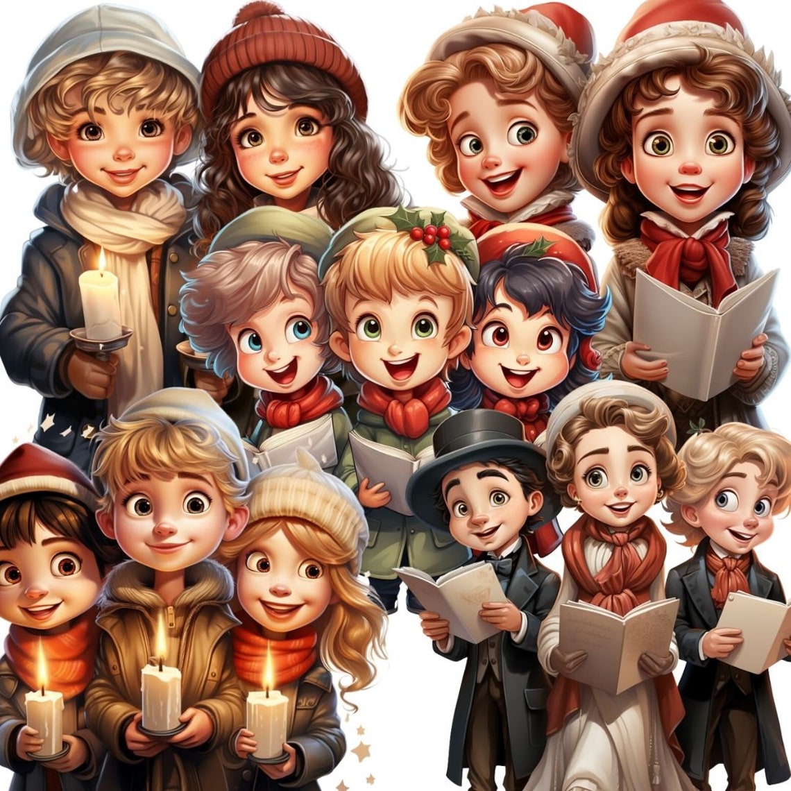 Children Christmas Caroling, Clip Art, Holidays, Christmas, High ...