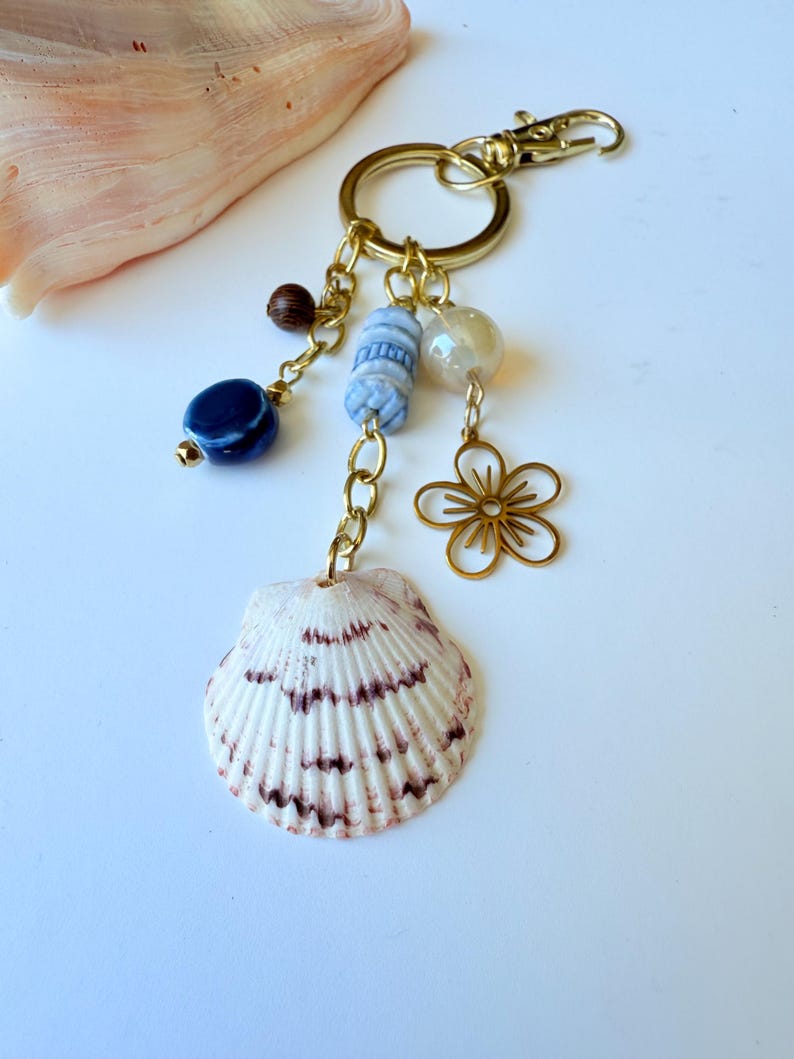 Seashell Keychain | Coastal Bag Charm | Lanyard Charms | Backpack ...