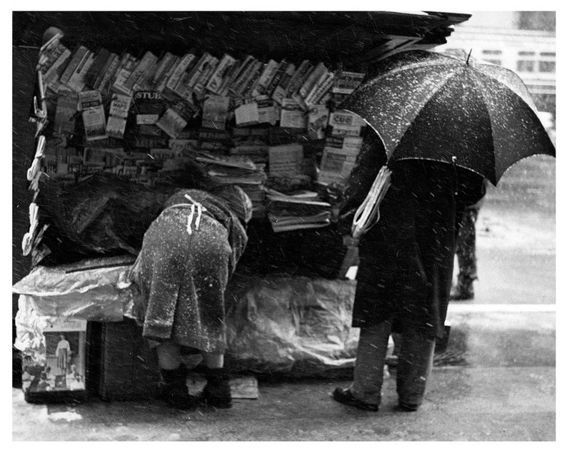 Magazine Street Vendor Winter in New York City 1950s Photo Art Print ...