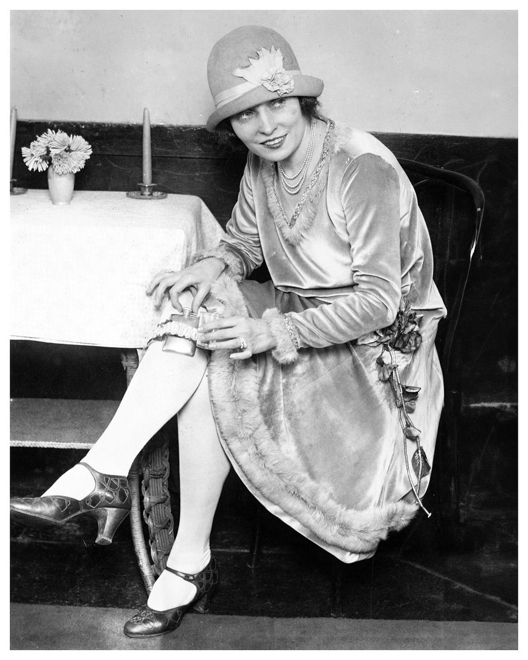 Prohibition Lady Hiding Booze Alcohol 1900s Photo Art Print Vintage ...