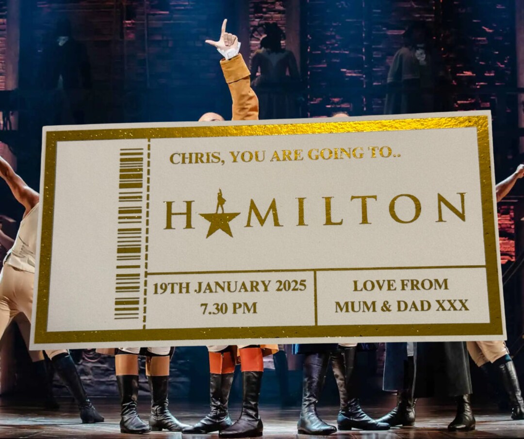 Personalised Hamilton Theatre Keepsake Ticket Voucher, Surprise ...