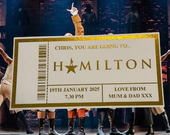 Hamilton Musical Theatre Ticket - Surprise Reveal, Gift Card, West End Shows, Souvenir ...