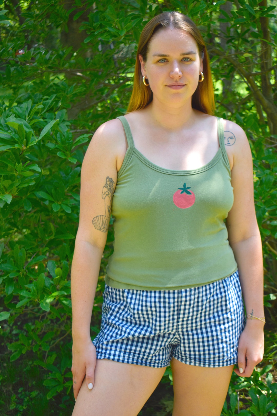 Hand-painted Tomato Tank Top - Cotton Blend, Size XL - Etsy