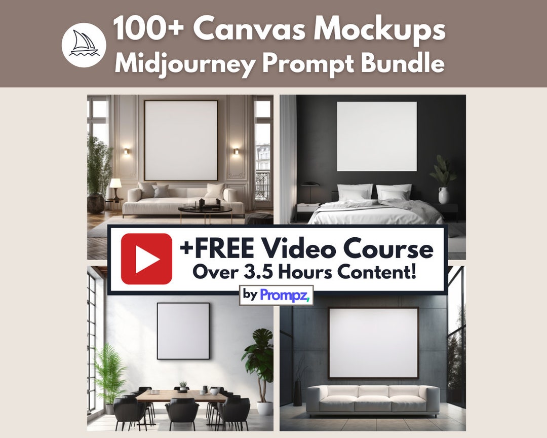 100 Canvas Mockup Prompts, Prompt Bundle, Professional Prompt ...