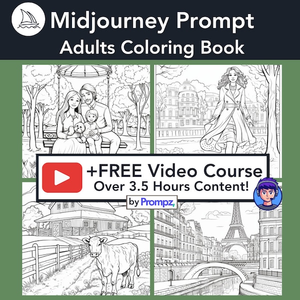 Midjourney Prompt Coloring Book - Etsy