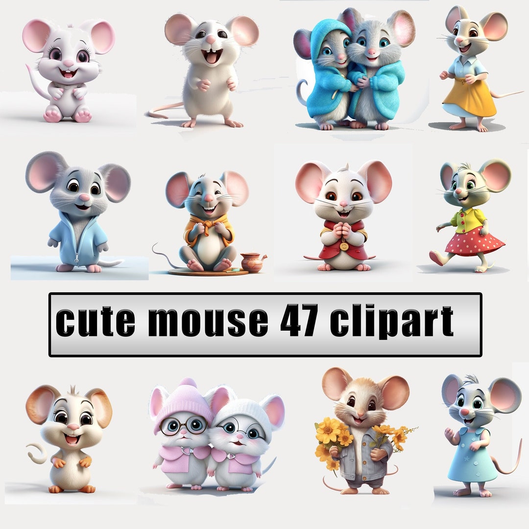 Cute Mouse Mouse Clipart PNG Cute Animal Clipart Transparent Background - Etsy Australia