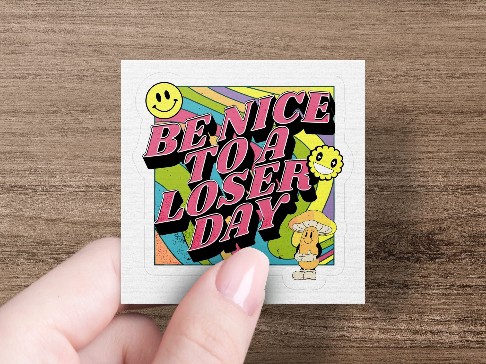 Be Nice to A Loser Day Sticker, Funny Stickers, Laptop Stickers, Water ...
