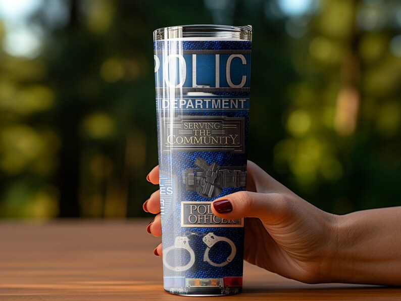 Police Tumbler, Thin Blue Line Cup With Straw, Police Travel Cup, 20 Oz ...