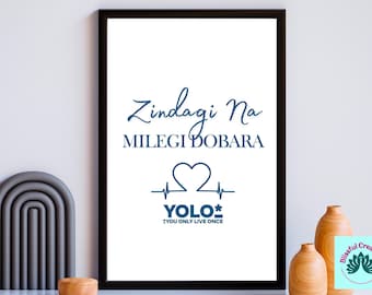 Instant Download, Zindagi Na Milegi Dobara Digital Art Print Out ...