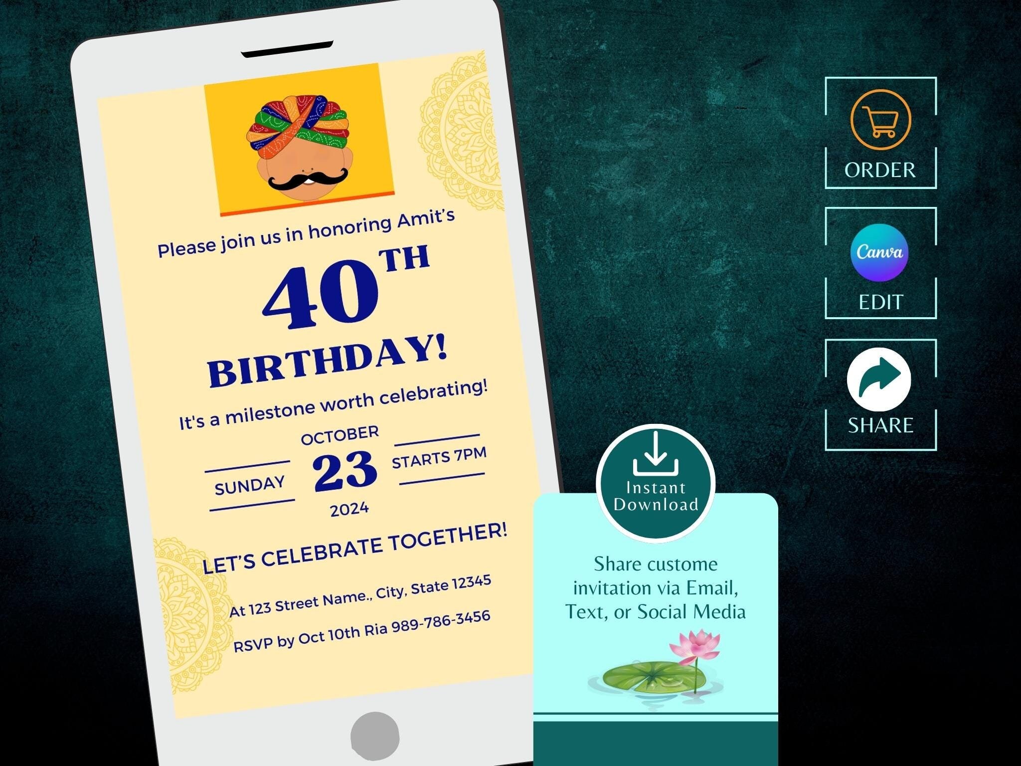 Rajasthani Theme Invite | Indian Birthday Invitation | Indian Milestone ...