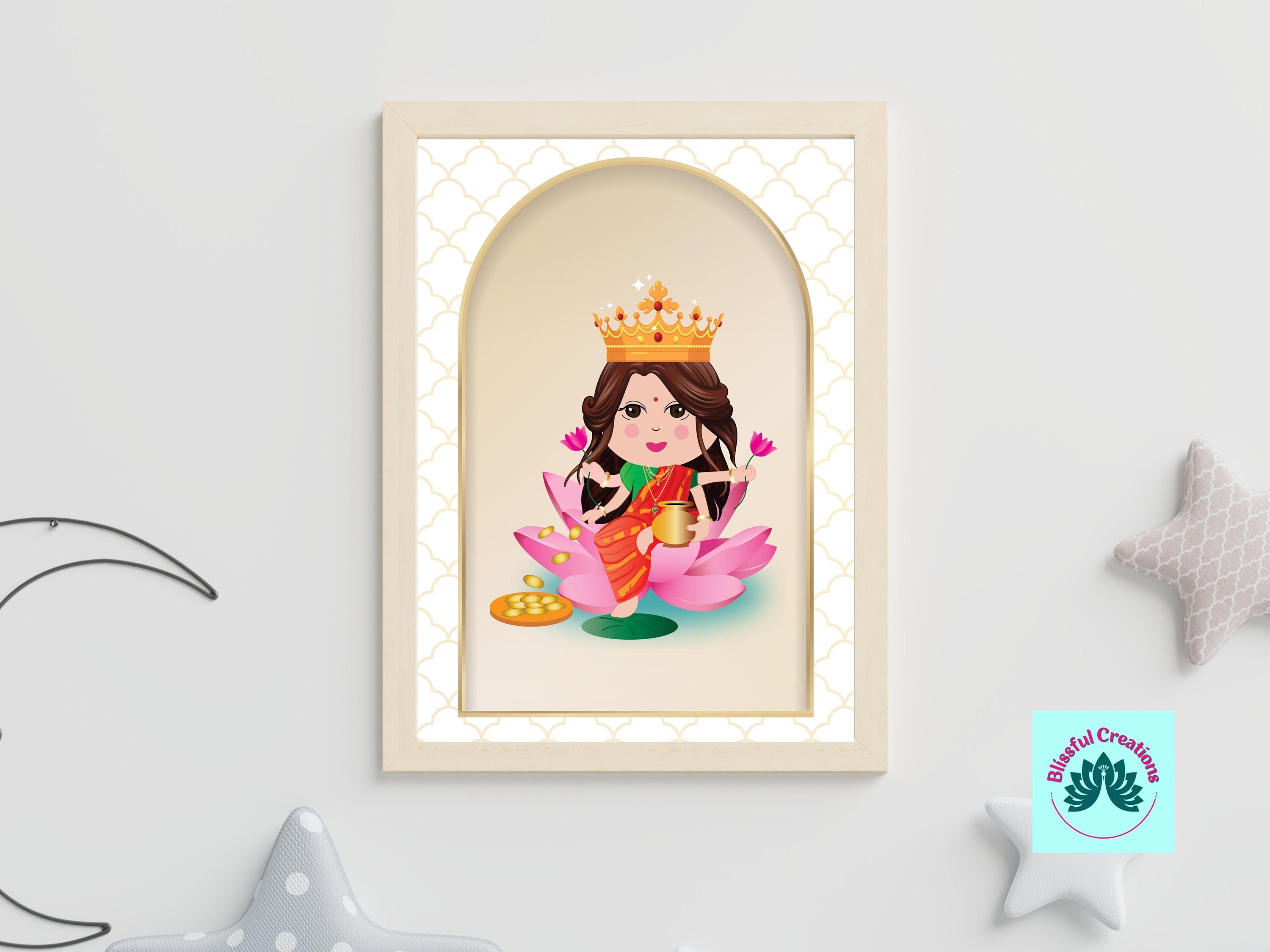 Laxmi Maa Wall Art Laxmi Mata Printable Wall Decor Laxmi - Etsy