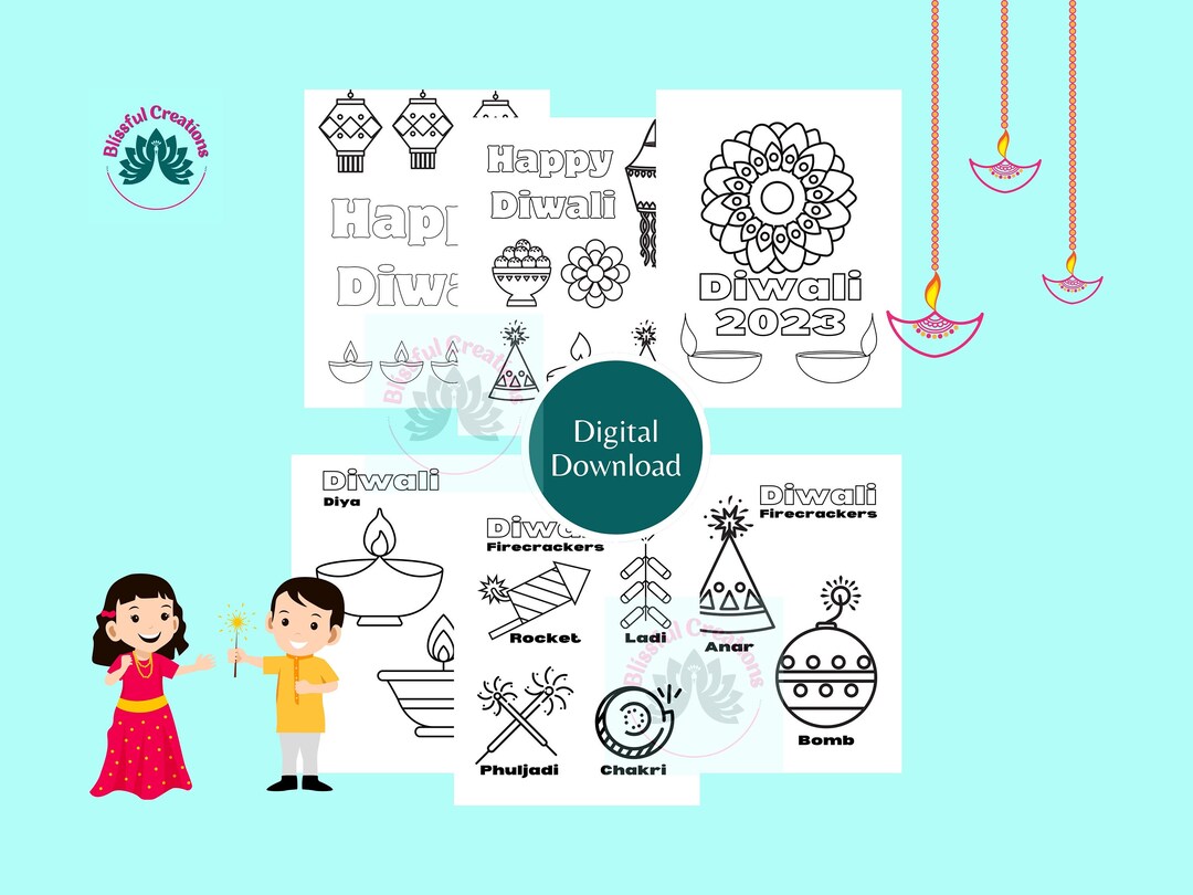 Diwali Coloring Pages | Kids Diwali Activity | Diwali Bookmark | Diwali ...