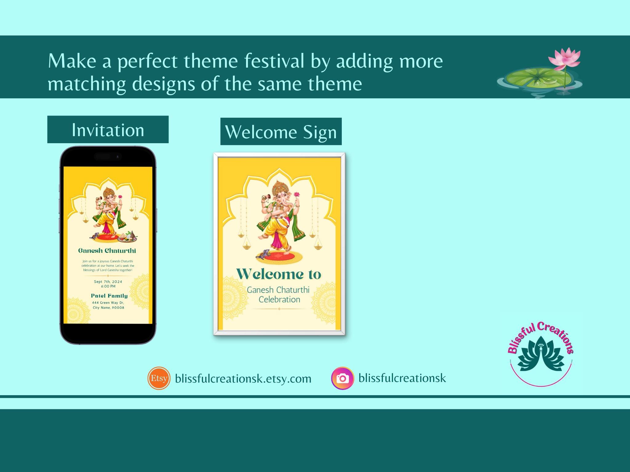 Ganesh Chaturthi Welcome Sign Ganesha Festival Decor Ganesh Chaturthi ...