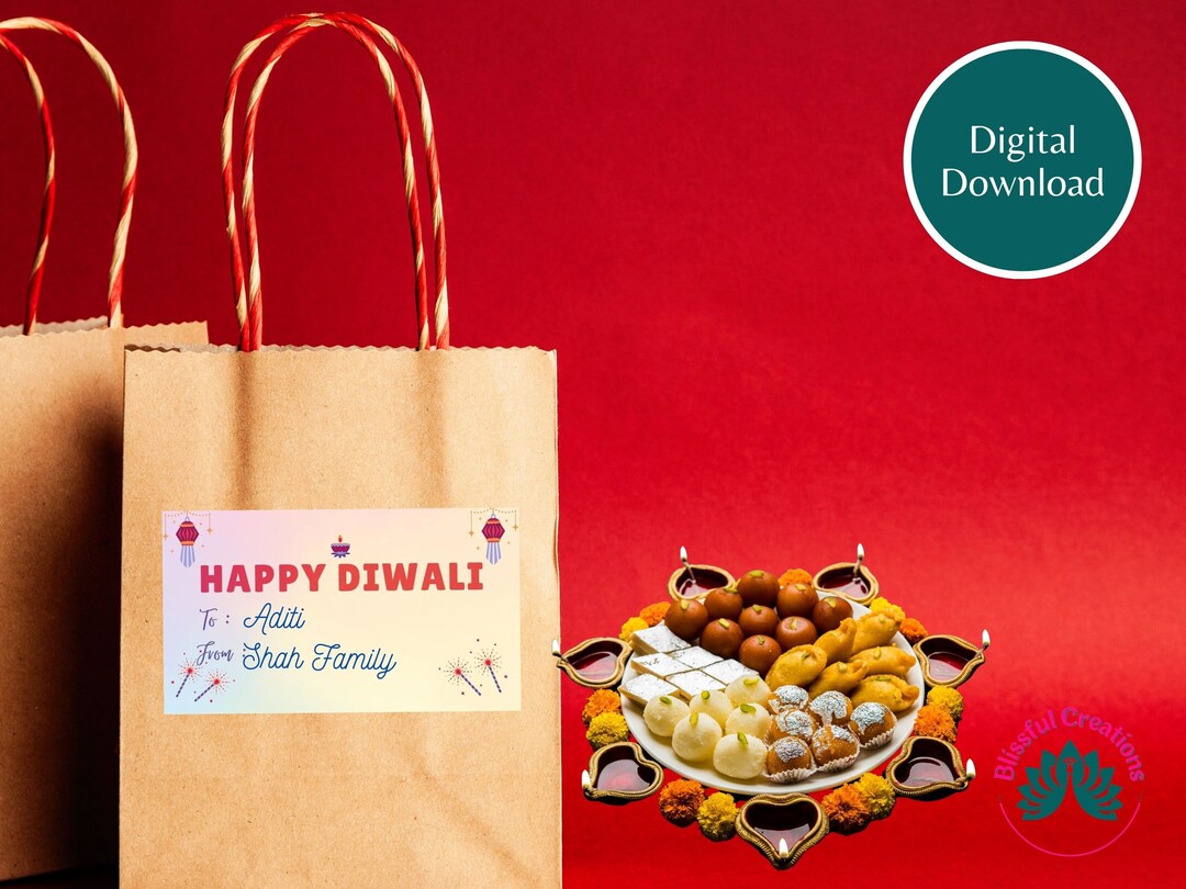 Personalized Diwali Gift Tags: Indian Festive Celebration (digital ...