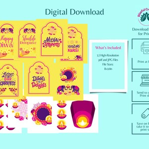 Vibrant Diwali Poster Set: Festival of Lights Decor (digital Download ...