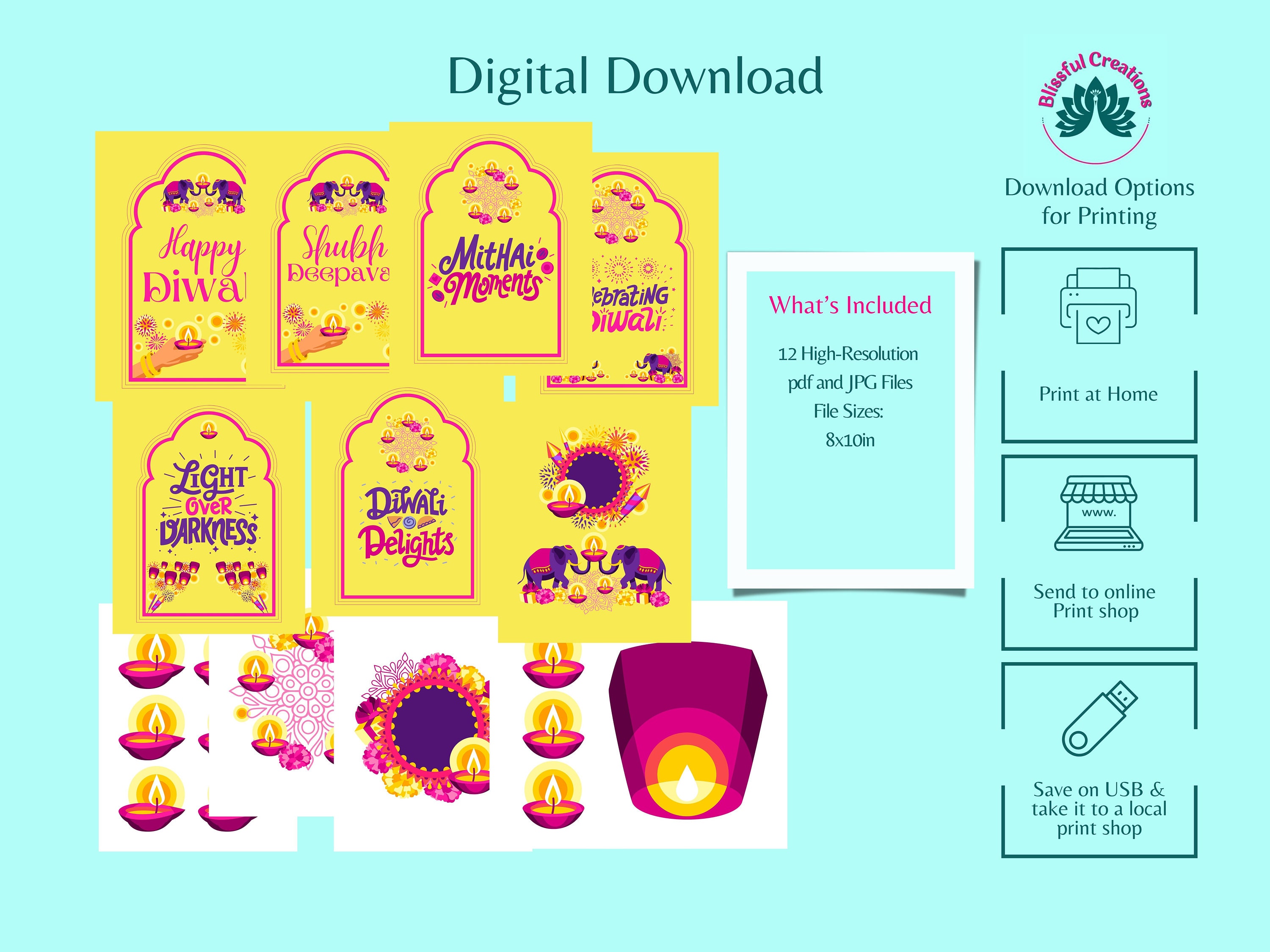 Diwali Poster | Diwali Wall Art | Printable Diwali Poster | Diwali ...