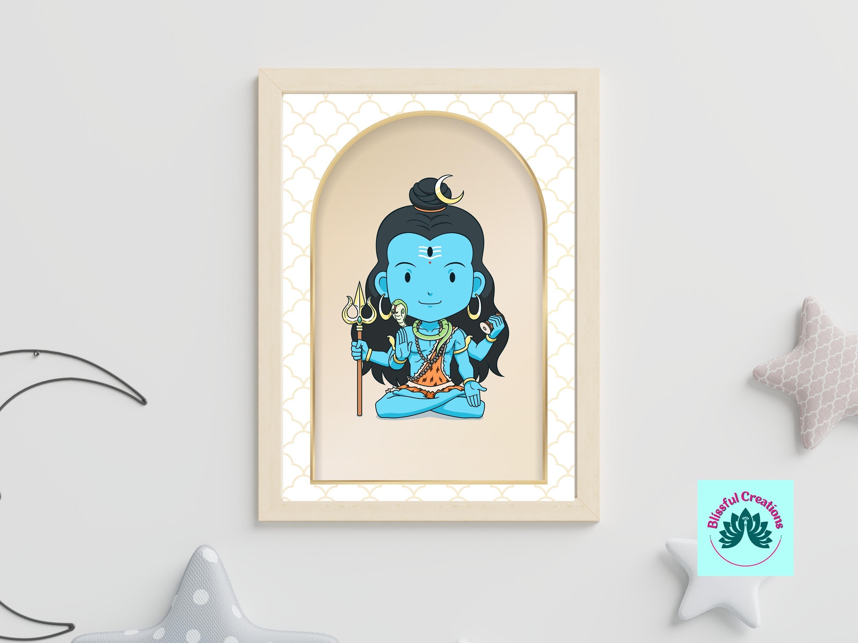 Lord Shiva Kids Room Wall Art: Hindu God Print (digital Download) - Etsy
