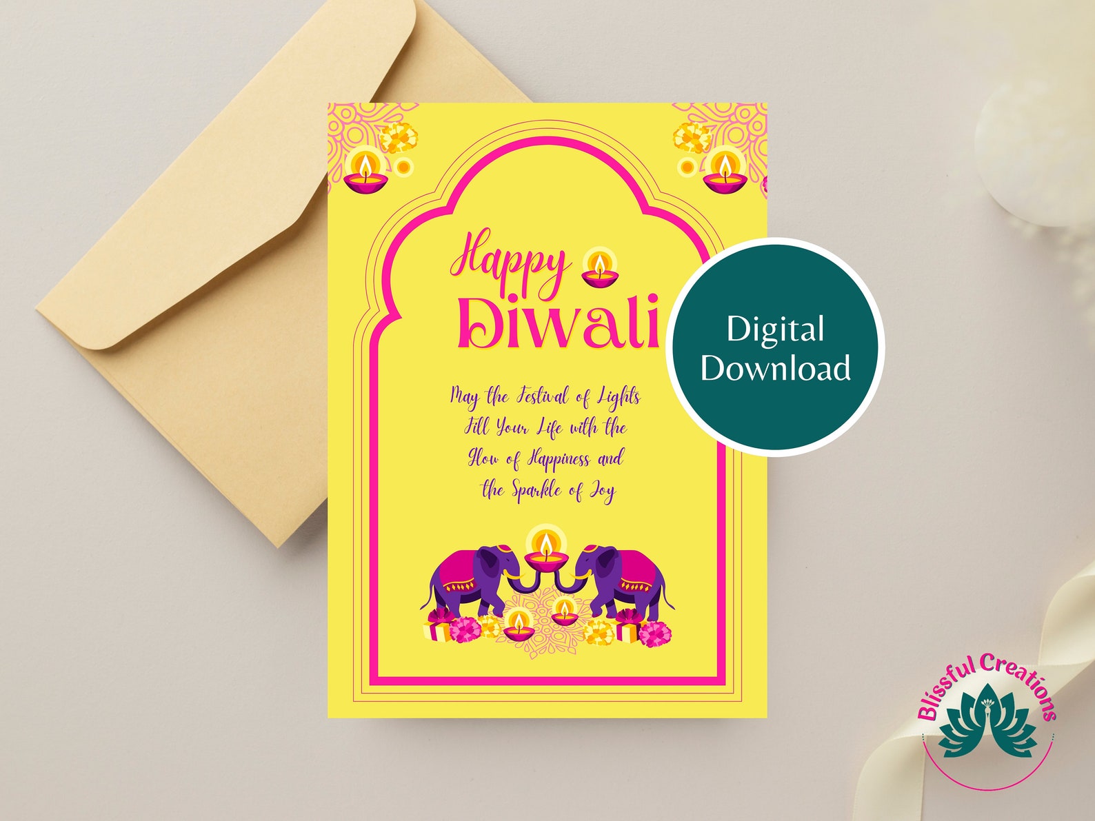 Diwali Greeting Card | Diwali Card | Festival of Light Card | Print at ...
