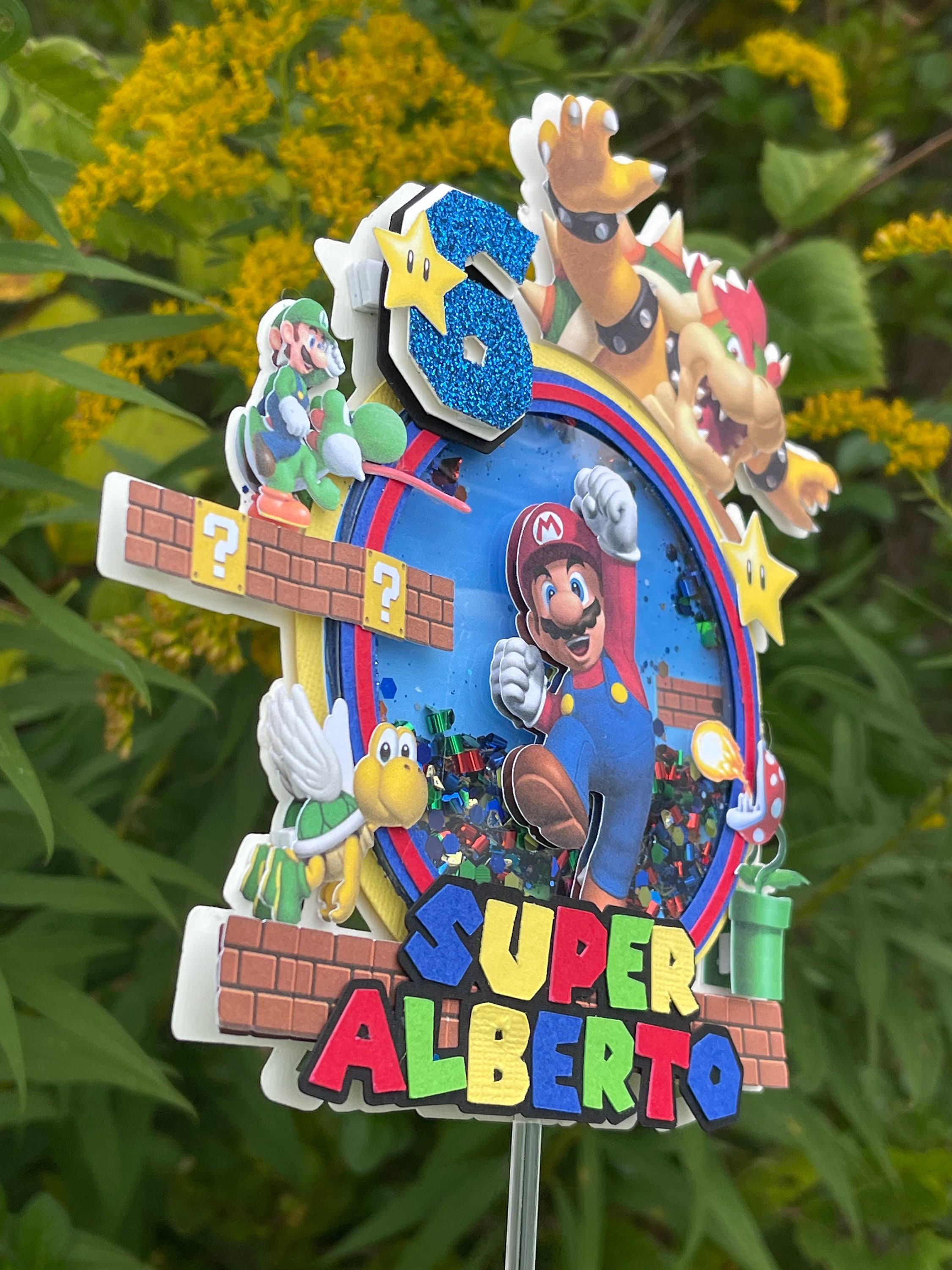 Super Mario Cake Topper Shaker - Etsy