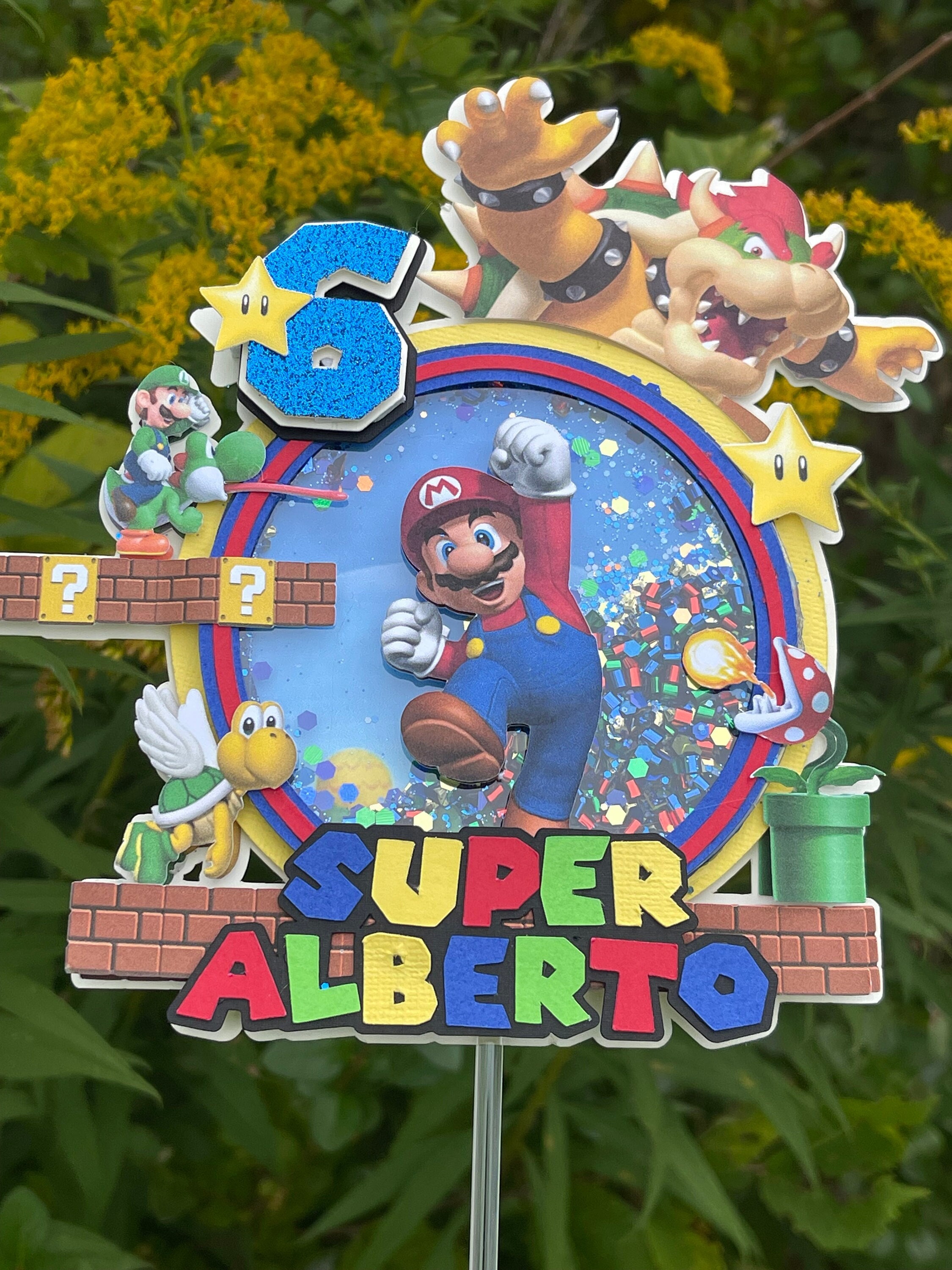 Super Mario Cake Topper Shaker - Etsy