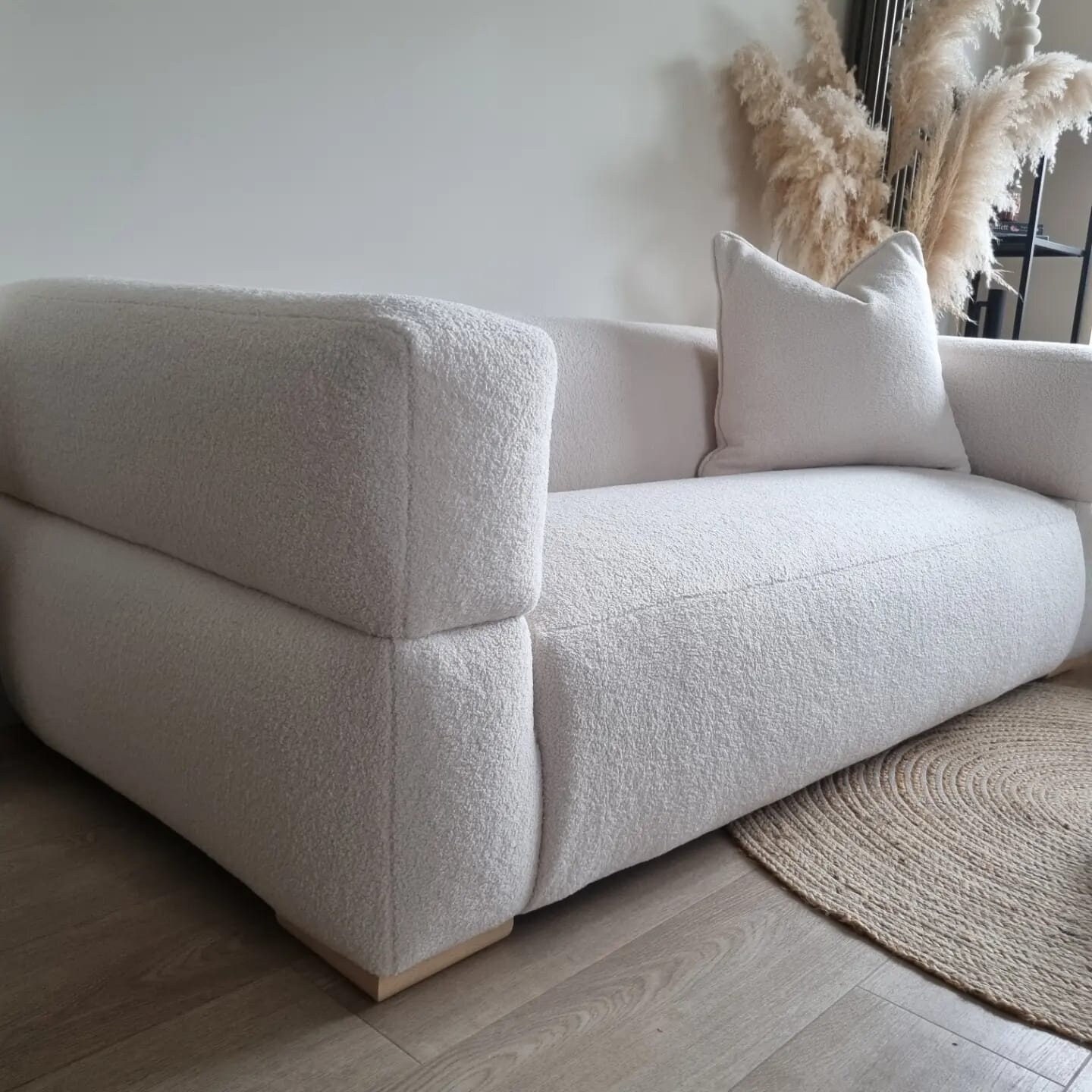 Ivory Boucle Teddy Sofa Custom Design Bubble Arm - Etsy UK