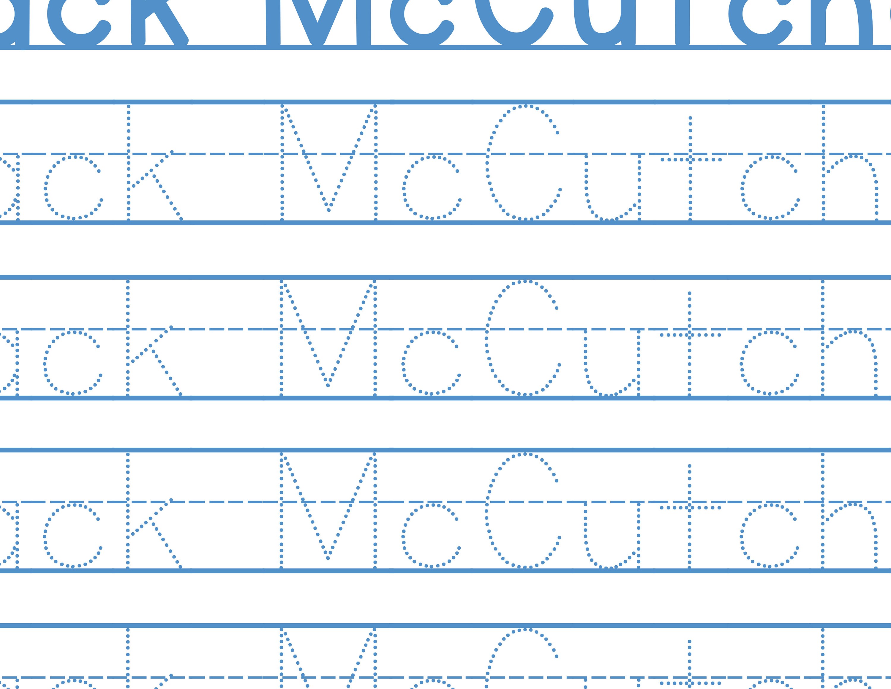 Blue Personalized Name Tracing Sheet | Printable File, Digital Download ...