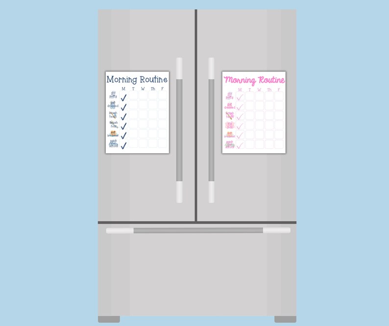 Blue Morning Routine Chart | Printable File, Digital Download | Boys ...