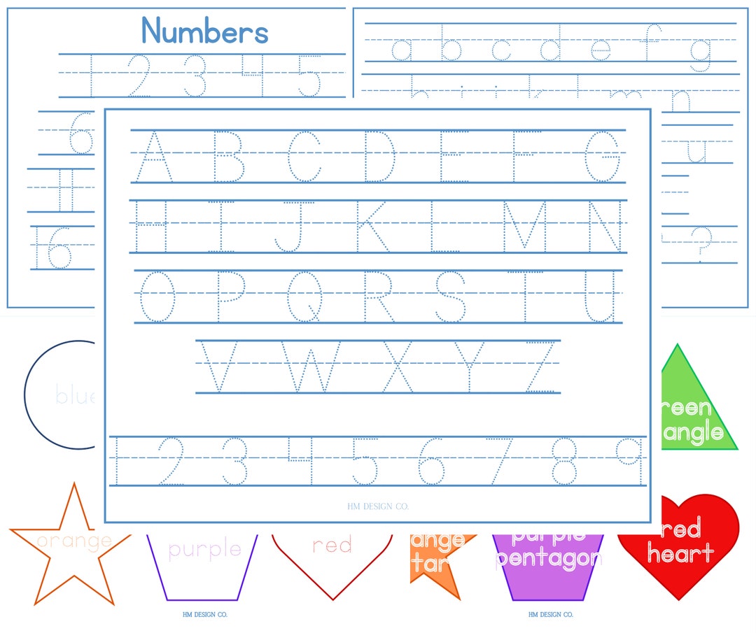 Tracing Sheet Set | Printable File, Digital Download | Alphabet ...