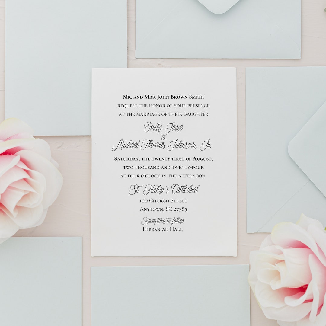 P Napery Elegant Formal Wedding Invitation Template Simple & Classic ...
