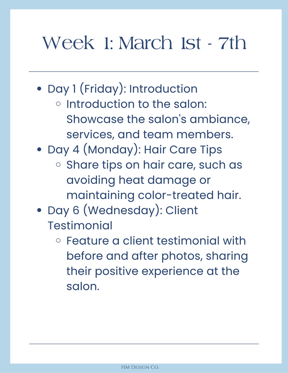 Salon Success Social Media Calendar for Hairstylists and Salon Owners ...