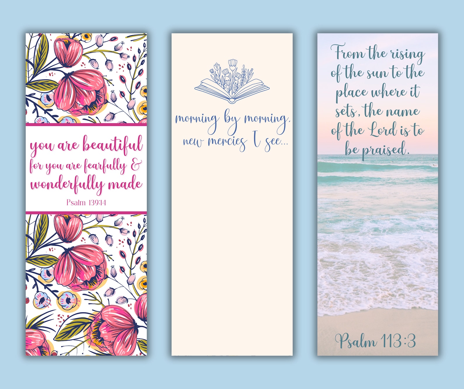 6 Printable Bookmarks | Printable File, Digital Download, Christian ...