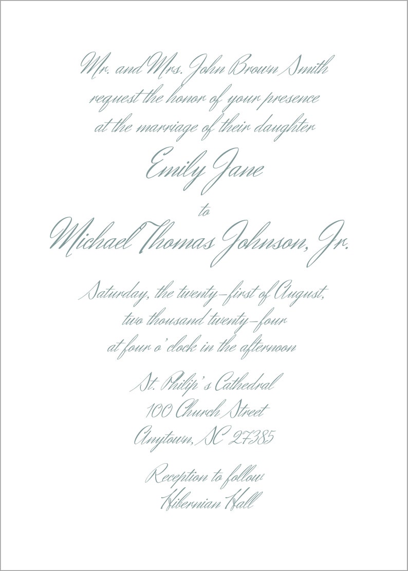 Herr Elegant Formal Wedding Invitation Template Simple & Classic Design ...