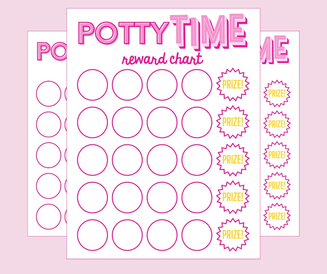 Girls Potty Chart | Printable File, Digital Download | Pink Potty Chart ...