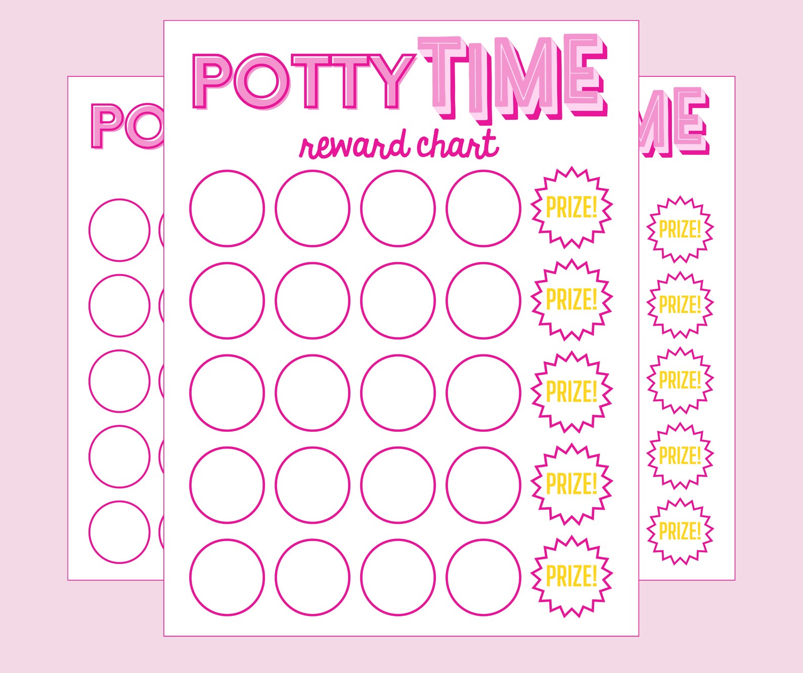 Girls Potty Chart | Printable File, Digital Download | Pink Potty Chart ...