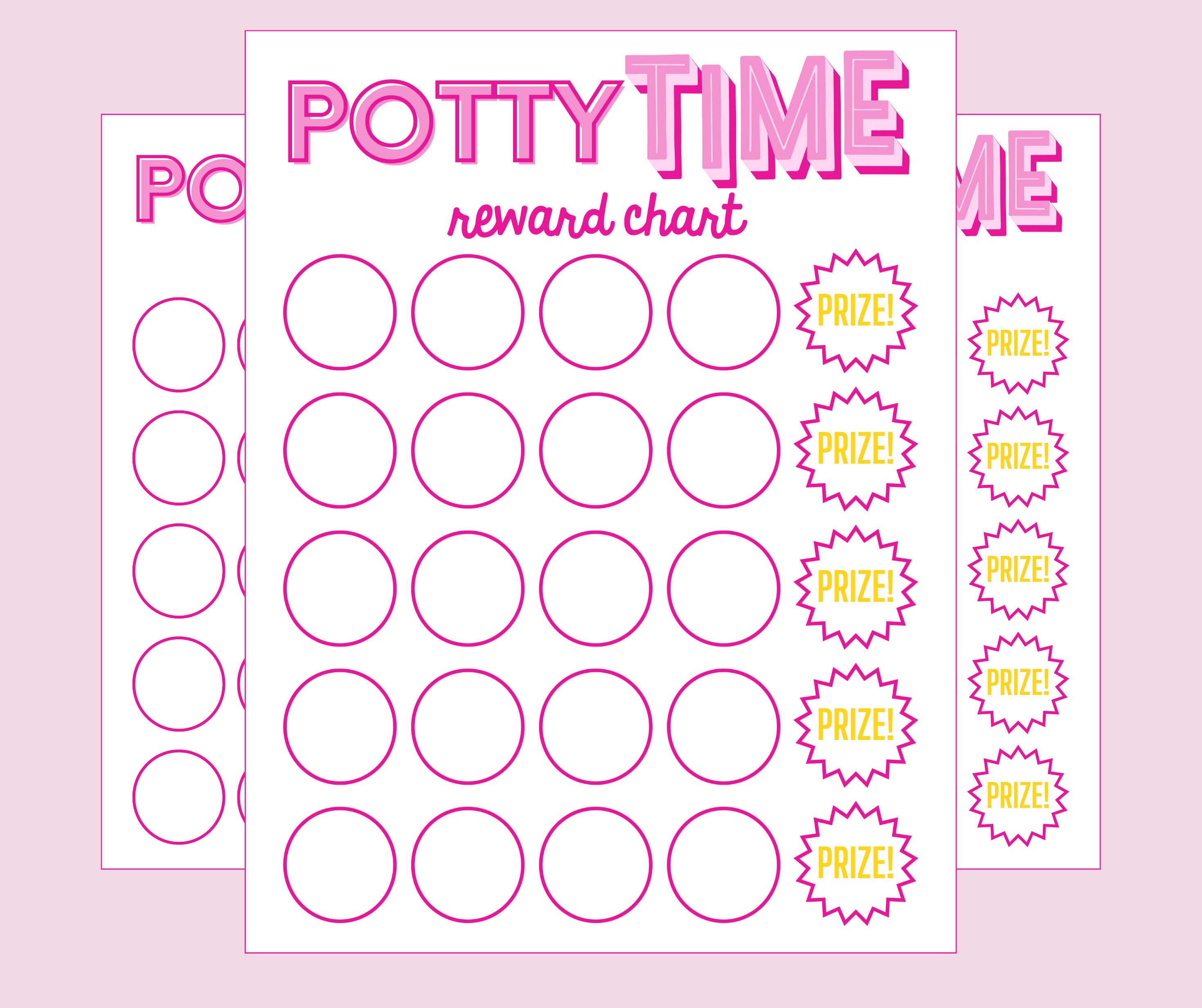 Girls Potty Chart | Printable File, Digital Download | Pink Potty Chart ...