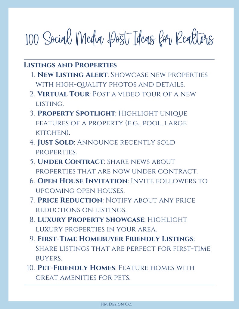 100 Social Media Posts for Real Estate Agents Ultimate Content Creation ...