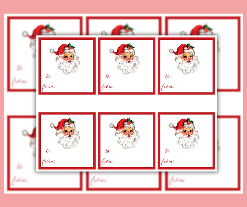 PRINTABLE Christmas Gift Tags Printable File, Digital Download 6 ...