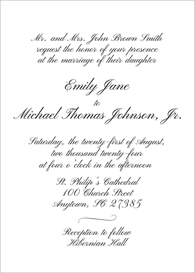 Pinyon Elegant Formal Wedding Invitation Template Simple & Classic ...