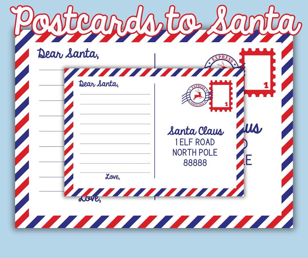 Postcards to Santa | Printable File, Digital Download | Letters to ...