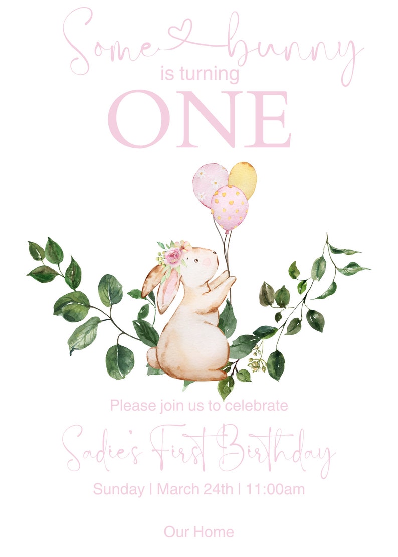 Some Bunny Birthday Invite - Etsy