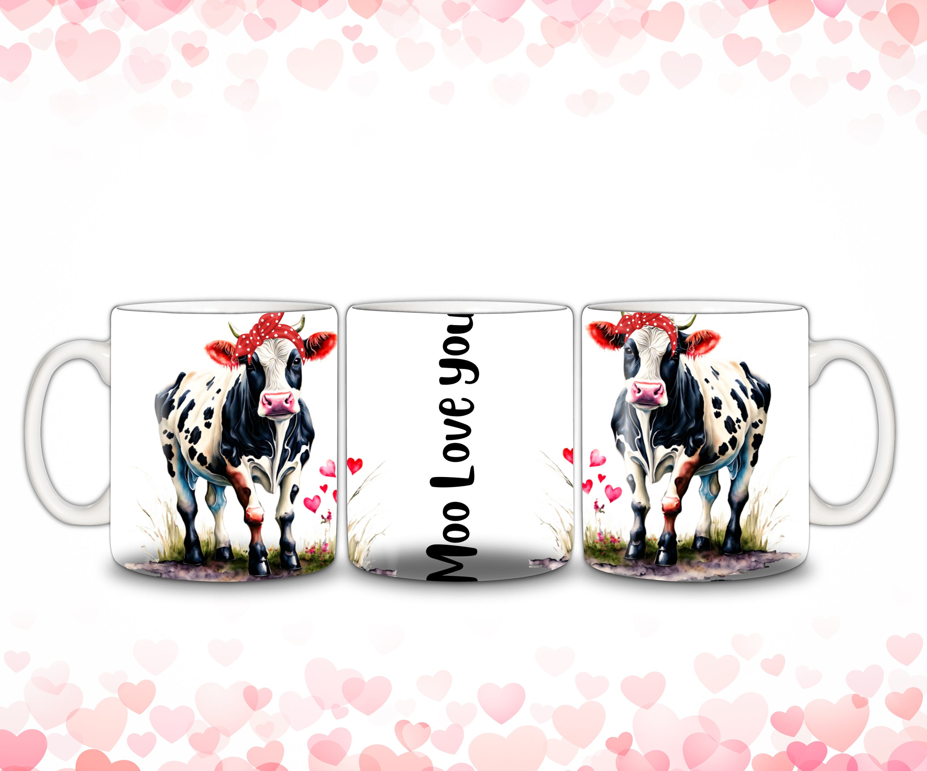 Cow ,moo Love You , Coffee Mug Wrap, Digital, PNG, Gift , Instant ...