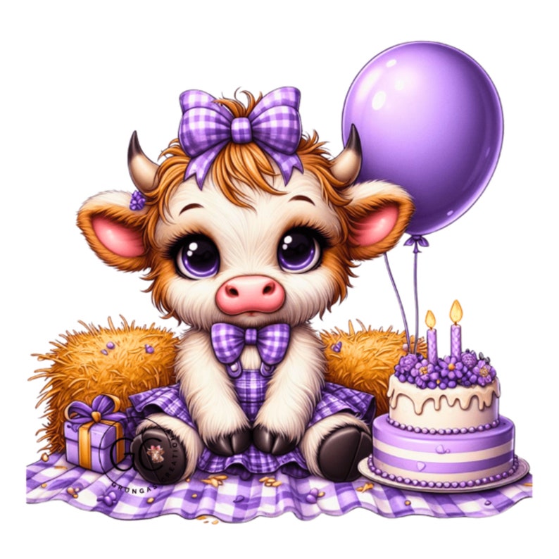 Transparent Purple Baby Cows, Clipart, Digital Wall Art, Png, High ...