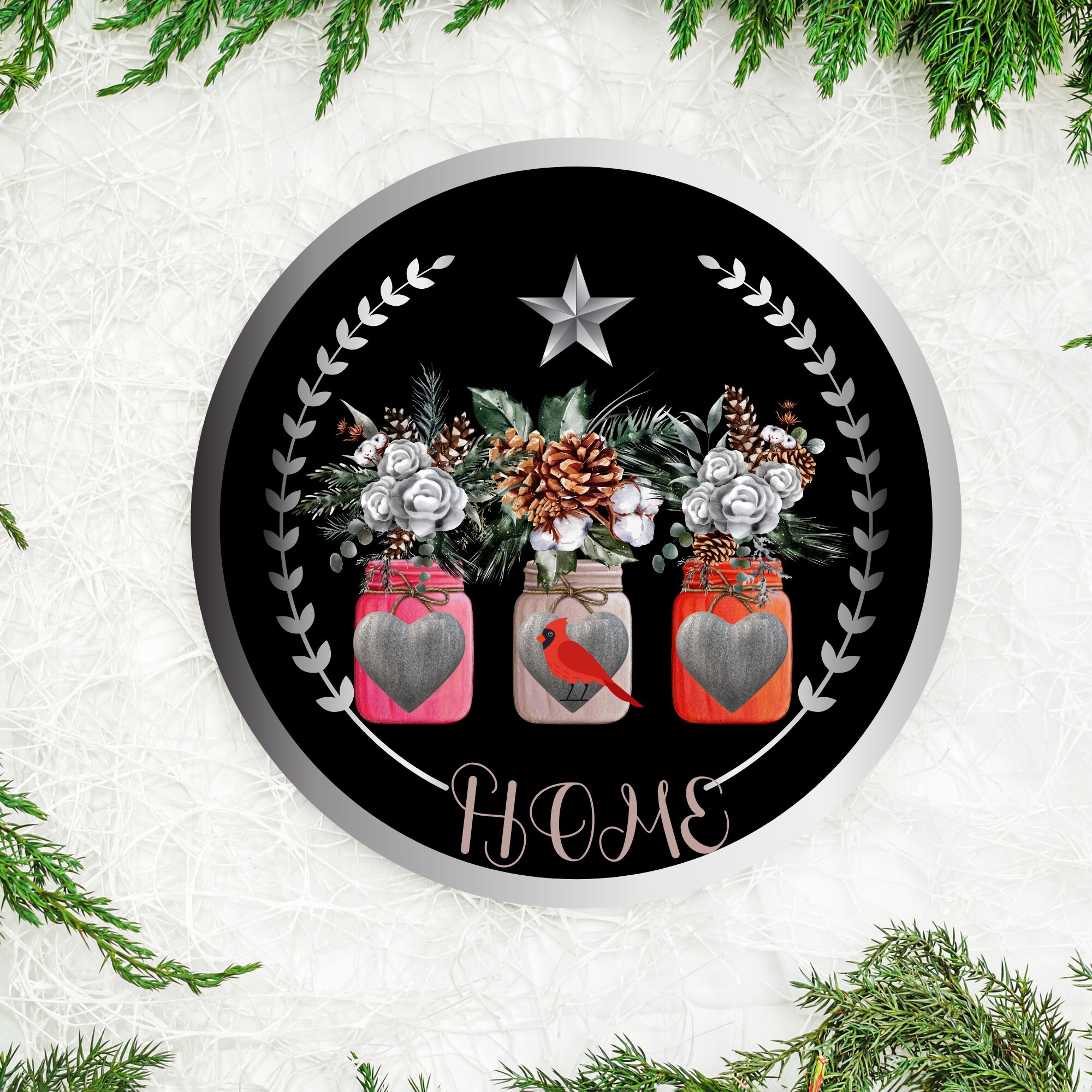 Mason Jar , Cardinal, Round, Digital, Sublimation , Png, Printable ...