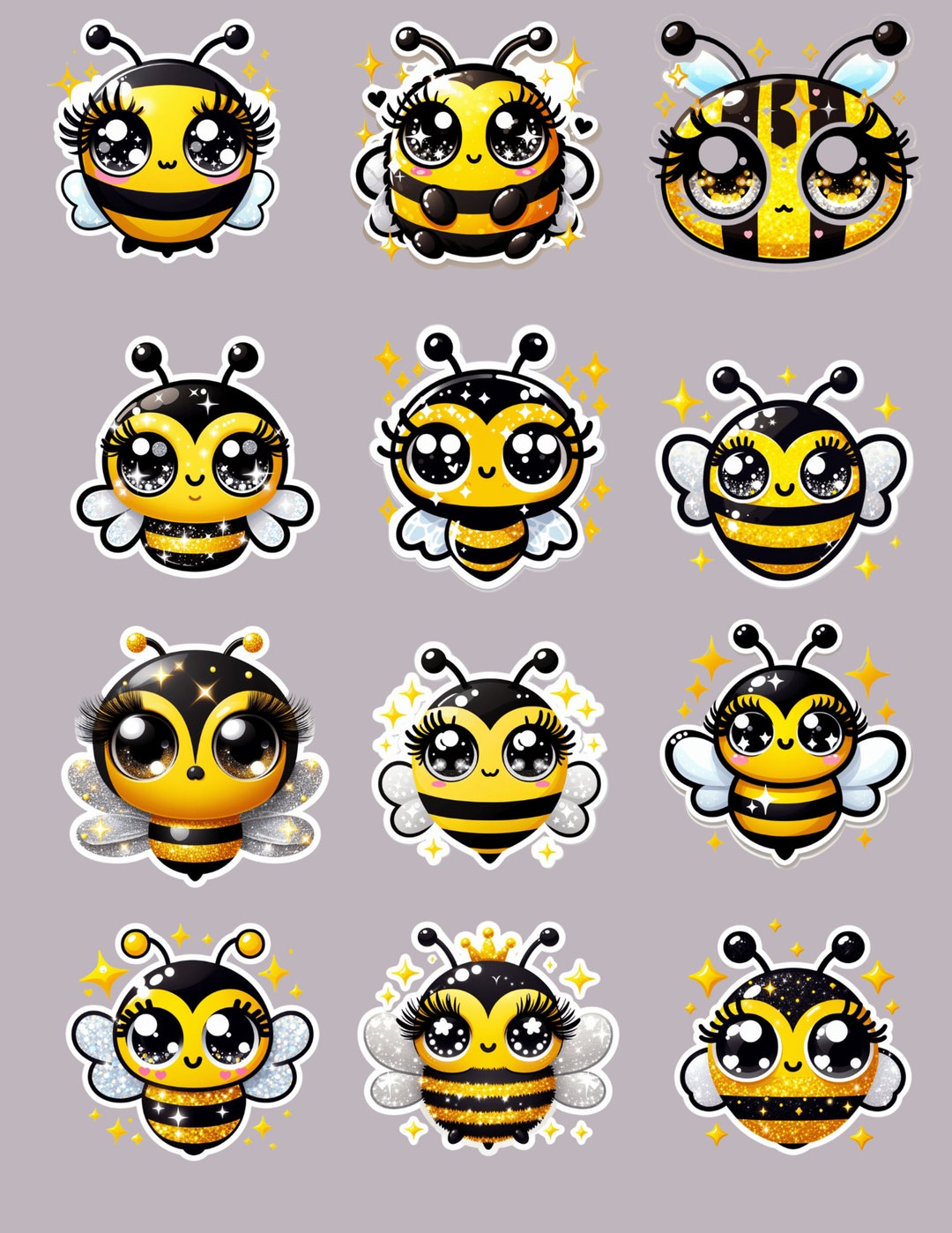 Bee Stickers , Png, Instant Download, Clipart, Digital Art, Stickers ...