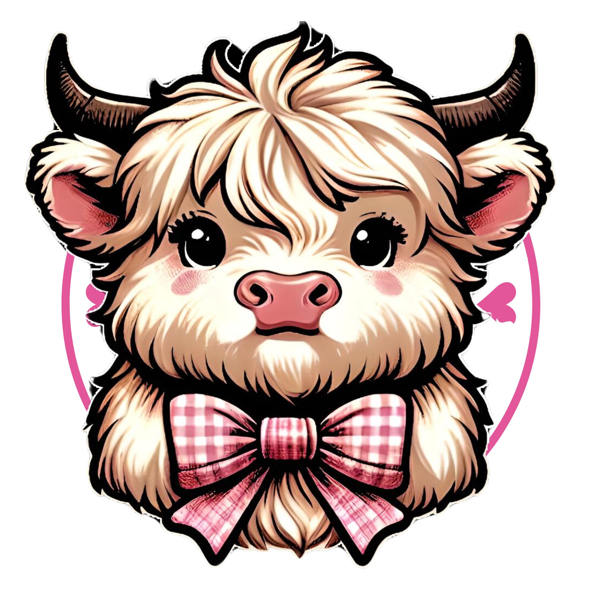 Pink Highland Cow Png , Digital Download, Clipart , Baby Animal, 6 Pngs ...