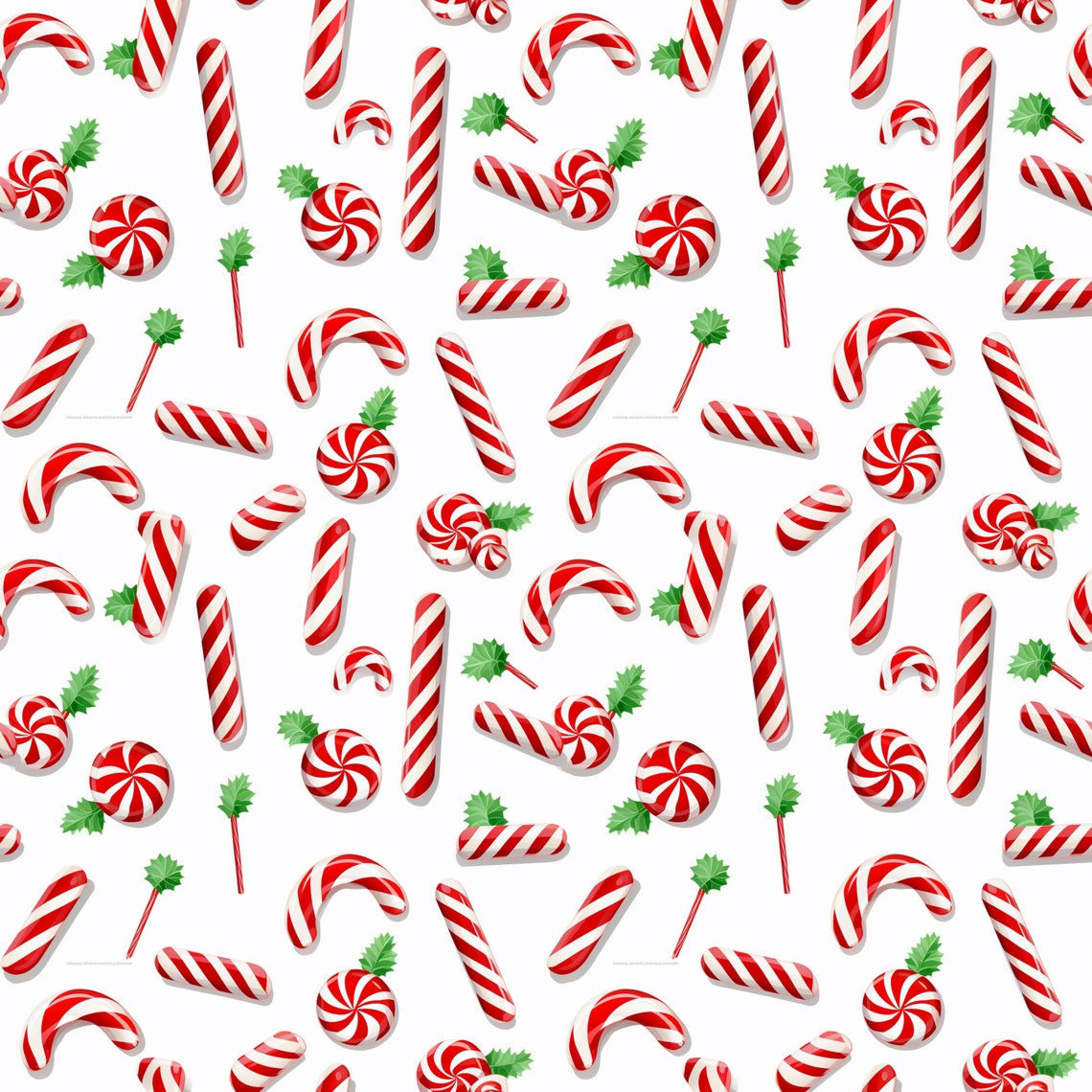 Candy Cane Seamless Christmas Pattern, Paper, Digital Download High ...