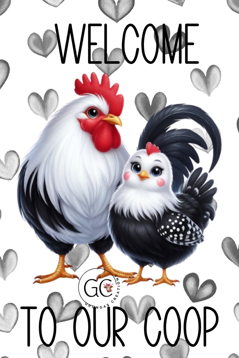 Sublimation Garden Flags, Welcome , Coop , PNG, Chickens Instant ...