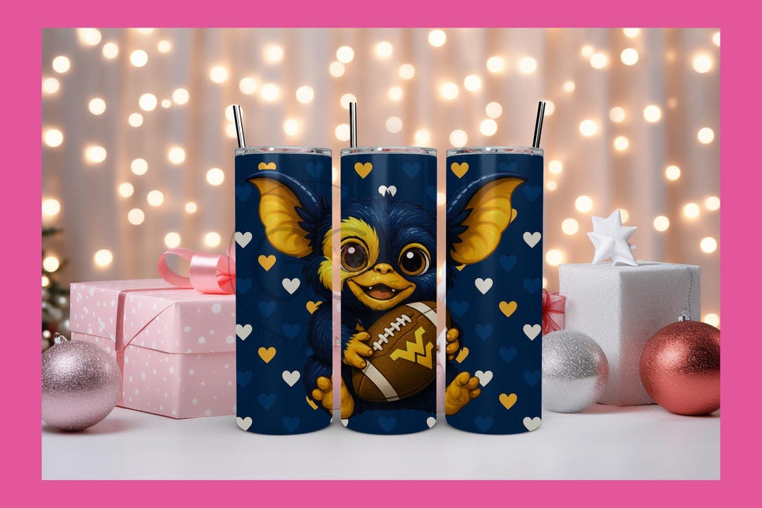 West Virginia Gremlin Tumbler Wrap + Matching Round | 20oz Sublimation ...